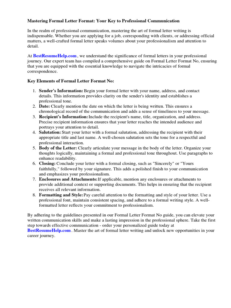 Formal Letter Format No Name | PDF | Communication | Information