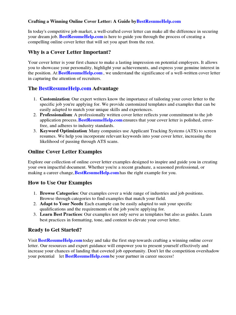 Online Cover Letter Examples | PDF | Résumé