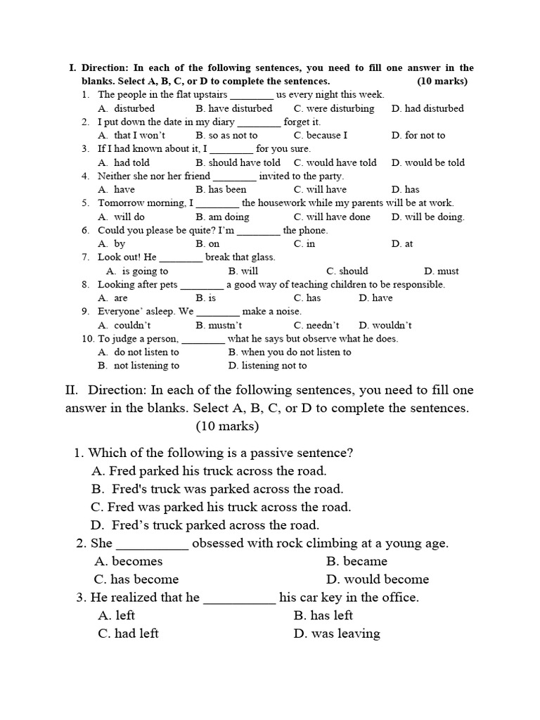 2024 Grammar exercises | PDF