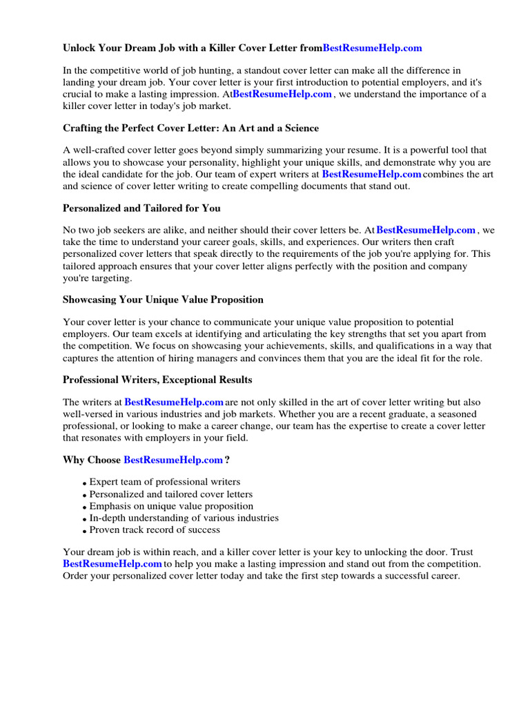 Killer Cover Letter Examples | PDF | Résumé | Expert