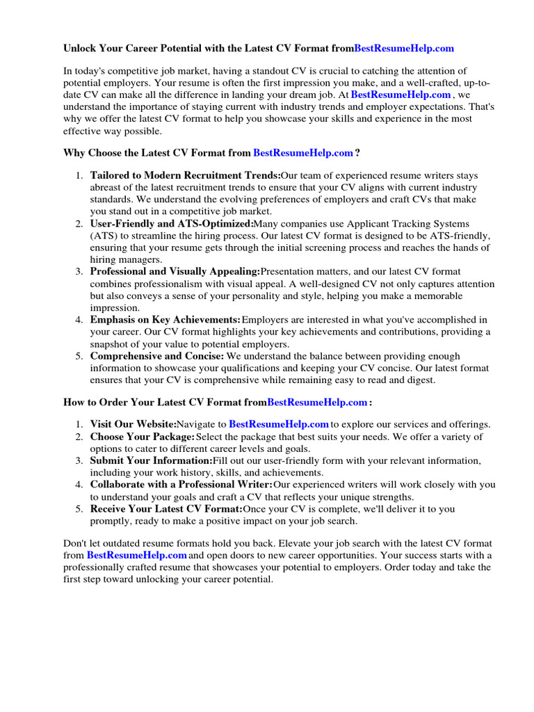 Cv Format Latest Format | PDF | Résumé