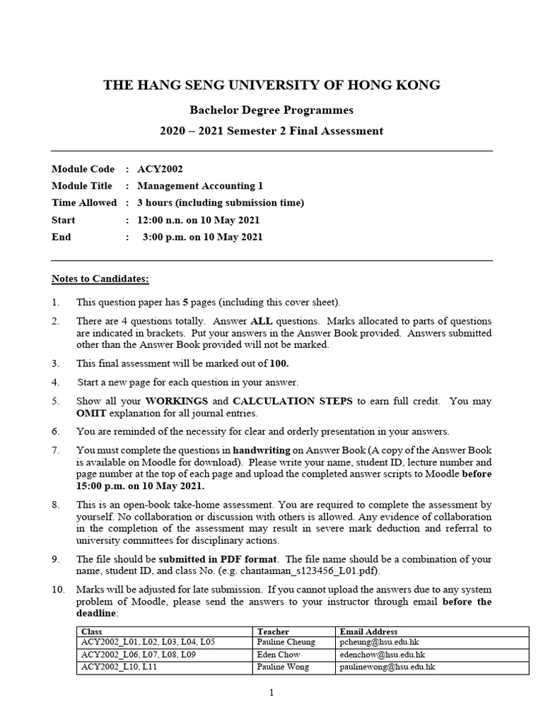 Exam Paper 2020-21 S2 (v5) Question | PDF