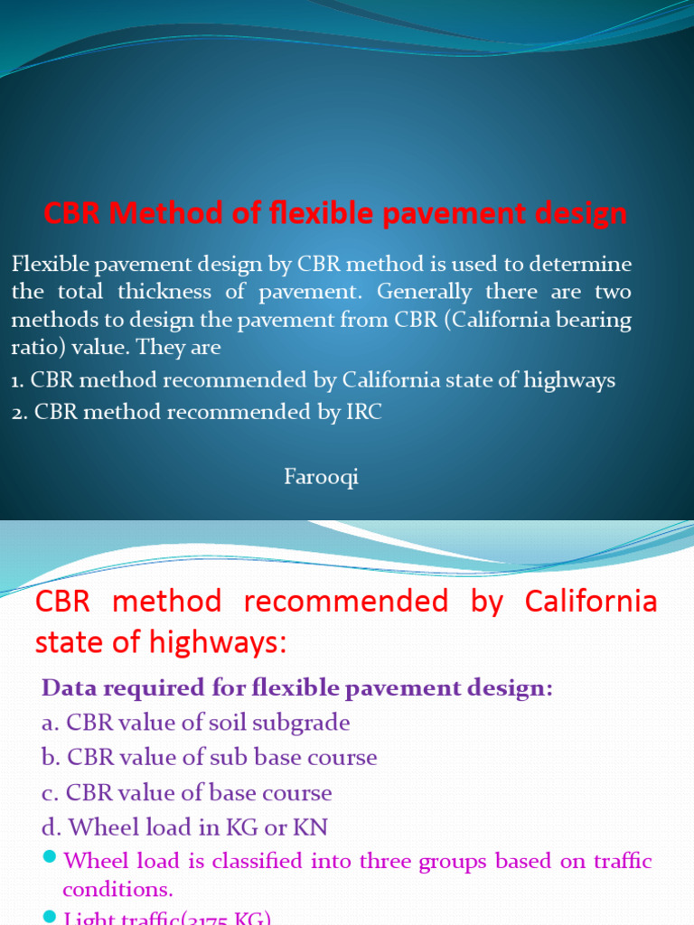 CBR Method of Flexible Pavement Design | PDF | Road Surface | Civil ...