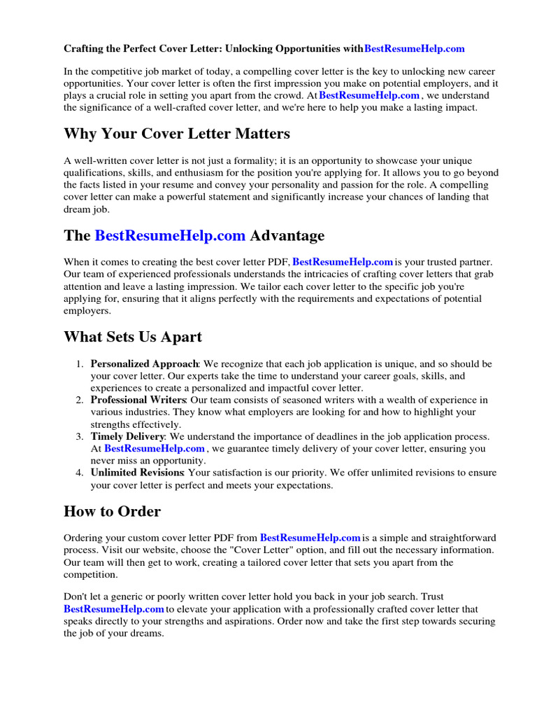 Best Cover Letter PDF | Download Free PDF | Résumé | Http Cookie