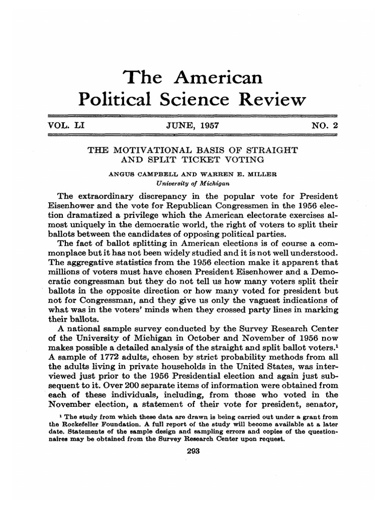 Angus Campbell & Warren E. Miller | PDF | Voting | Republican Party ...