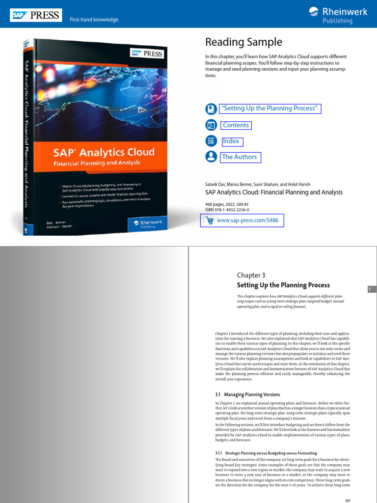 Reading Sample Sap Press Sap Analytics Cloud Financial Planning and ...