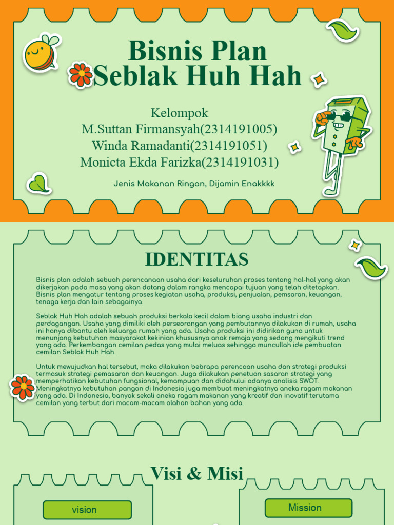 Contoh PPT Tentang Perencanaan Bisnis Seblak Huh Hah Bandung | PDF