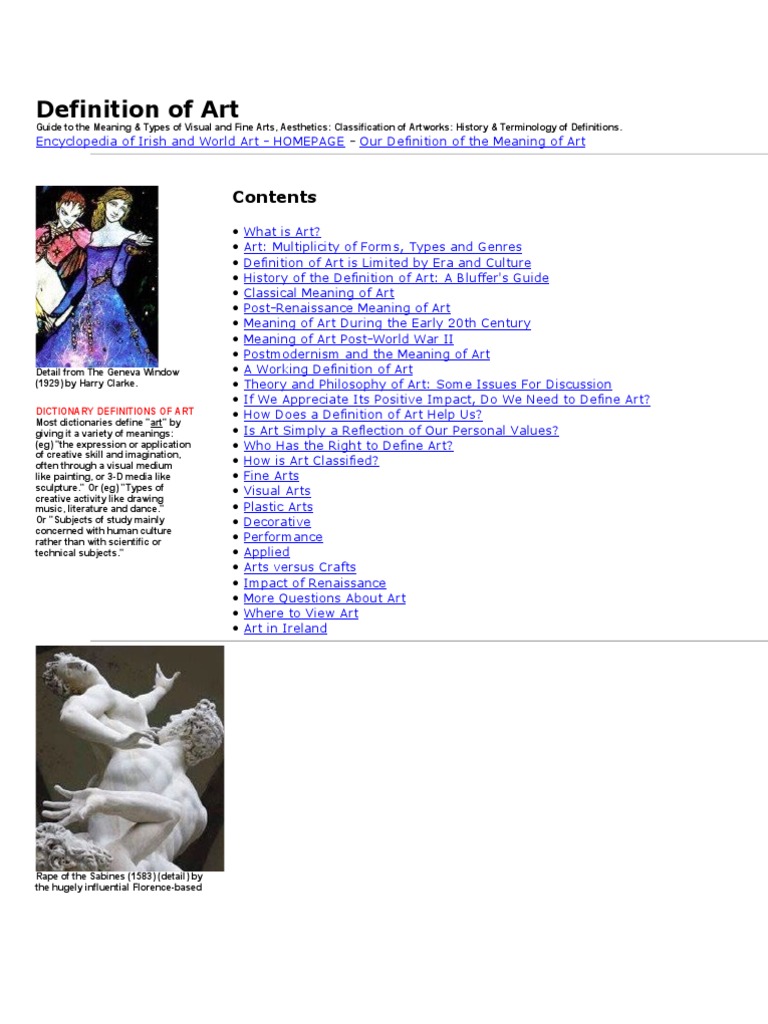 Definition of Art | PDF | Fine Art | Paintings
