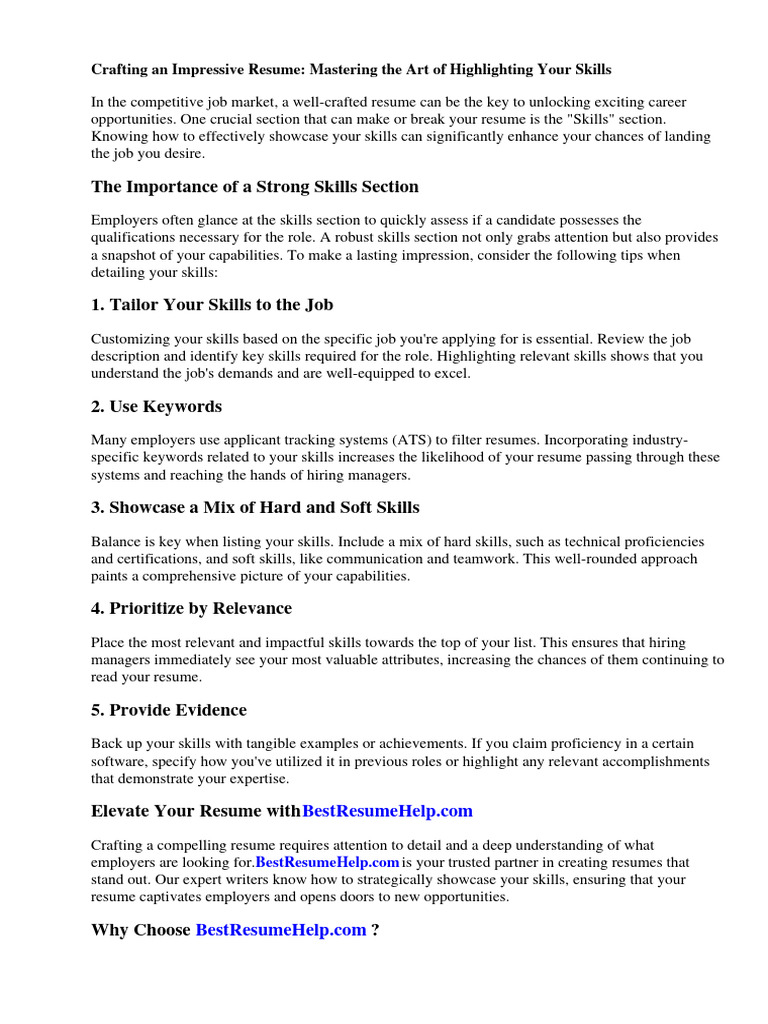 What To Write in Skills in Resume | PDF | Résumé | Skill