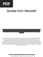 Lady Macbeth: Key Quotes and Analysis | PDF | Macbeth