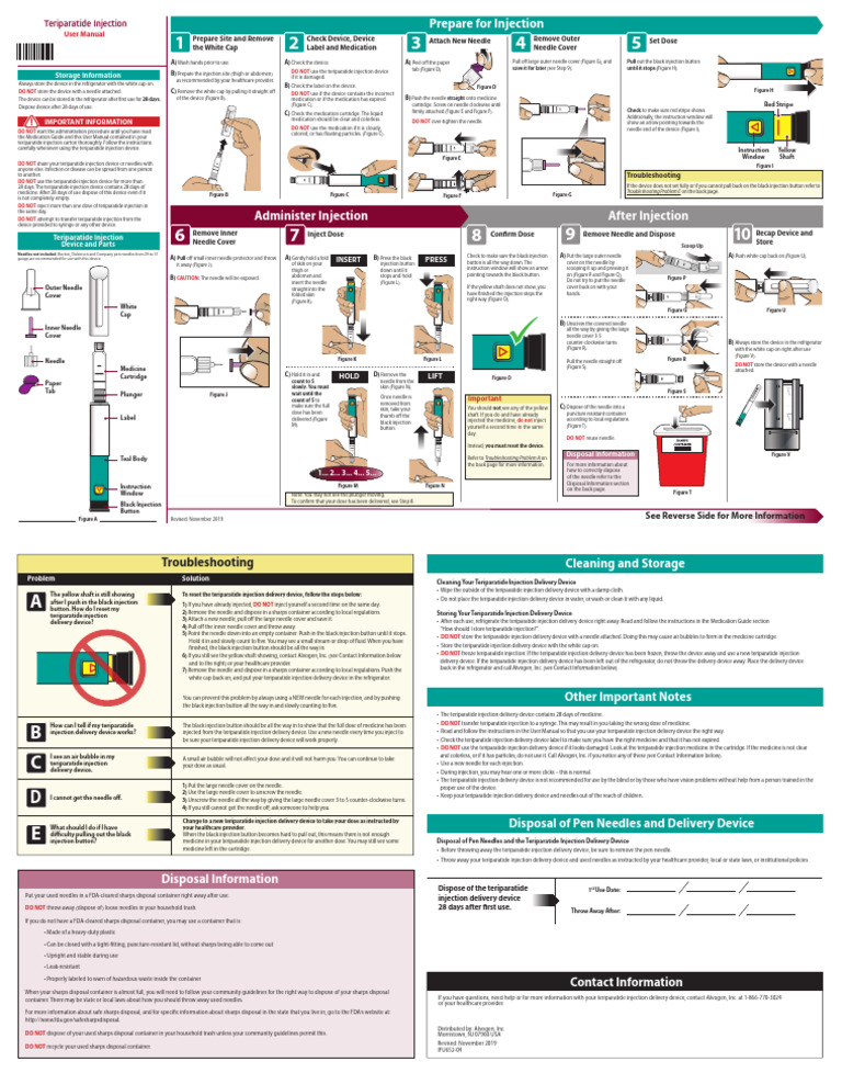 Teriparatide User Manual | PDF | Injection (Medicine) | Pharmacology