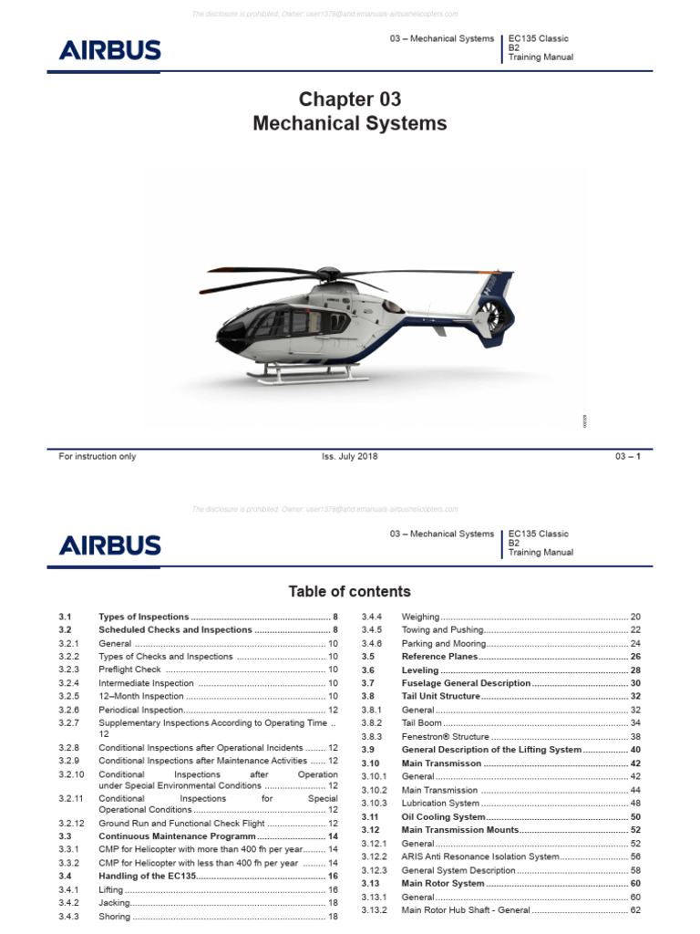 EC135 Classic B2 R06EN 03 Mechanical Section - Enc | PDF | Helicopter ...
