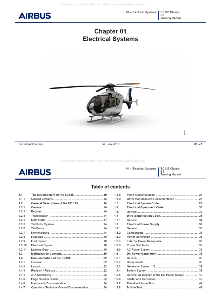 EC135 Classic B2 Electrical Systems Guide | PDF | Helicopter ...