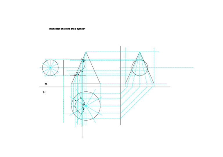 Intersection of Cone and Cylinder | PDF