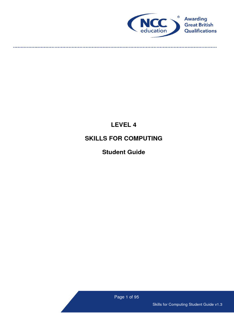 Skills for Computing Student Guide v1.3 | PDF | Learning | Lecture