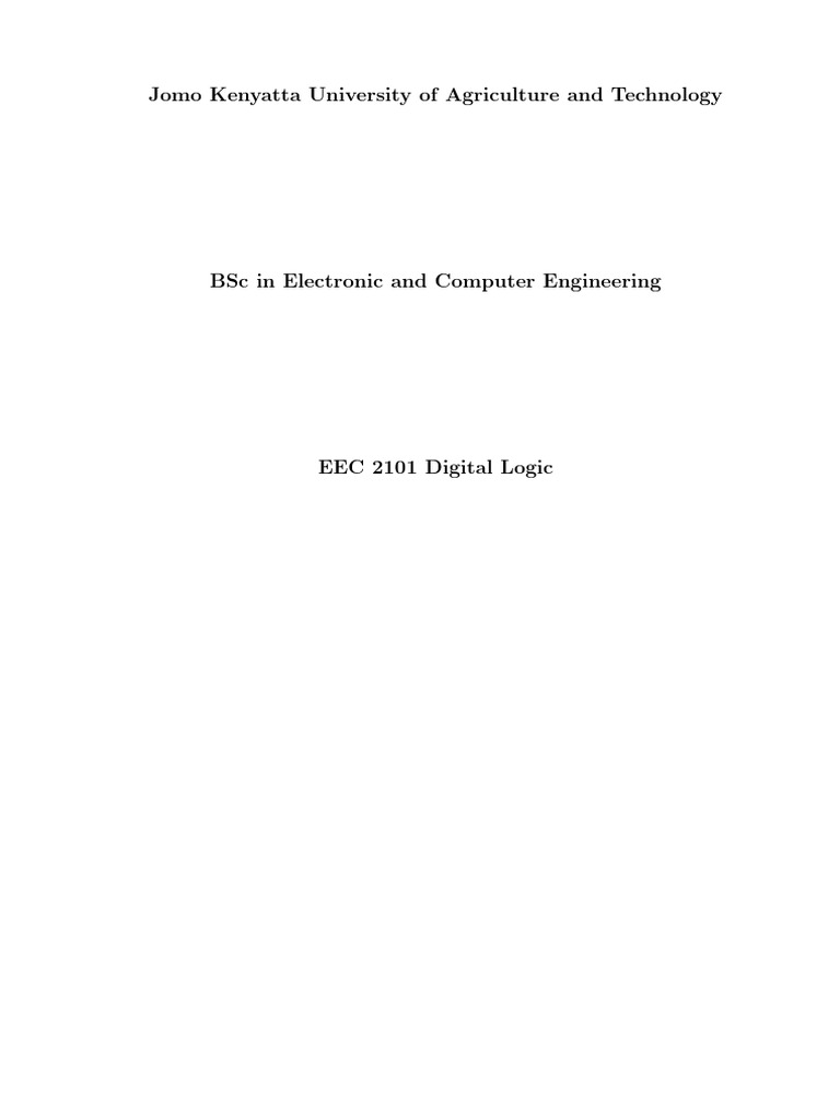 EEC2101 Digital Logic | PDF | Subtraction | Binary Coded Decimal