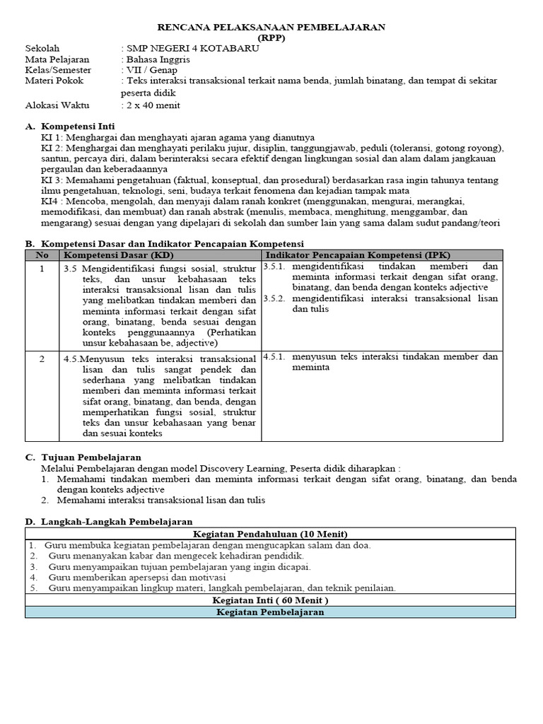 RPP Fix Hamidah | PDF | Seni & Disiplin Bahasa