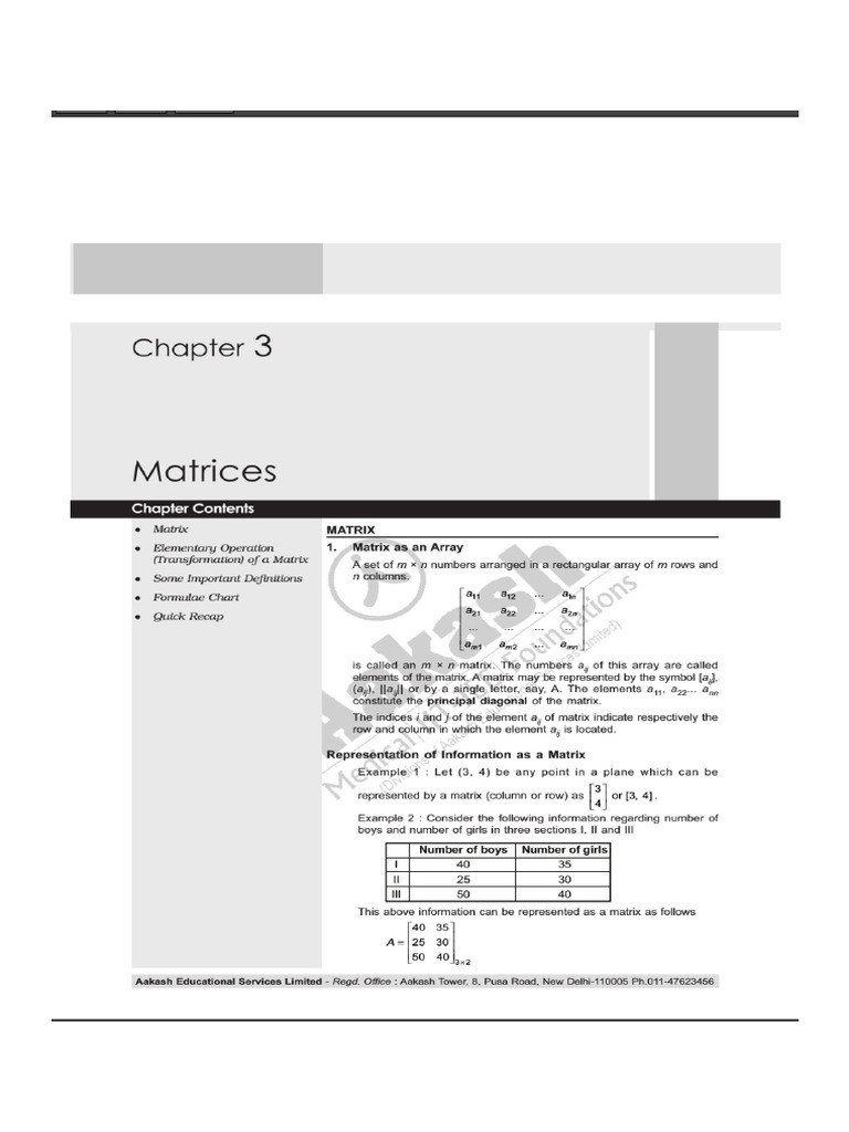 Matrics | PDF