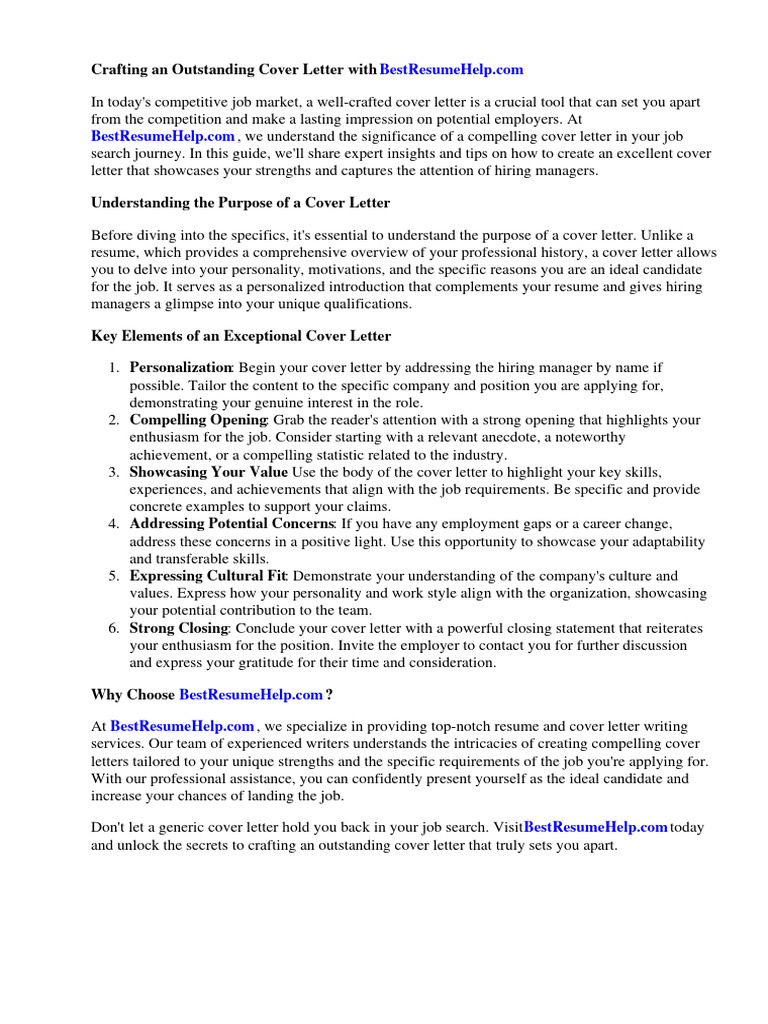 How To Make An Excellent Cover Letter | PDF | Résumé