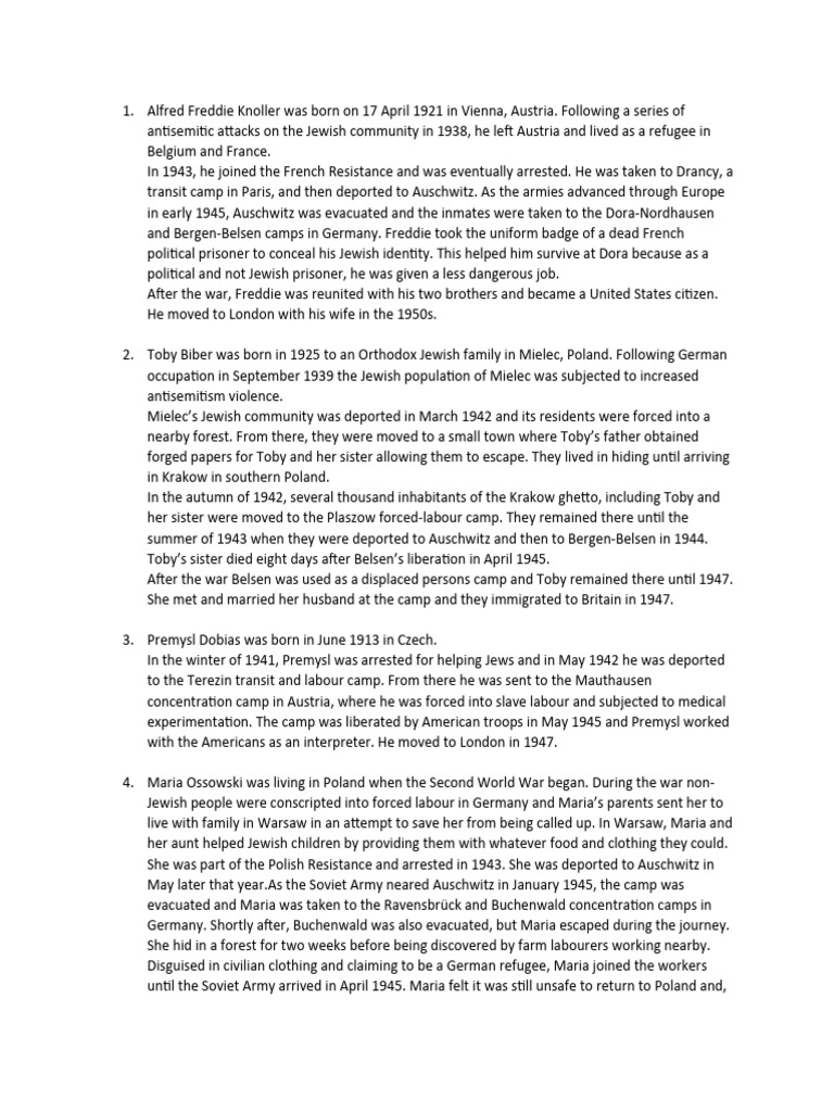 Alfred Freddie Knoller Was Born On 17 April 1921 in Vienna | PDF ...