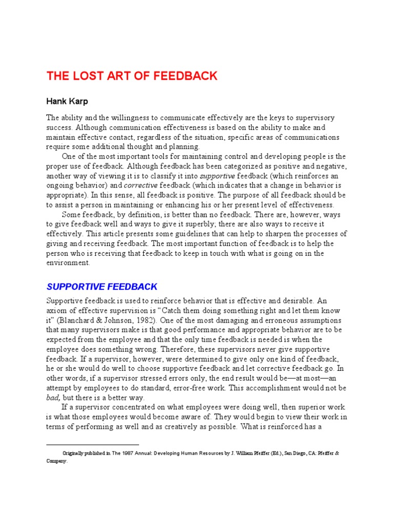 Mastering Effective Feedback Techniques | PDF | Attitude (Psychology ...