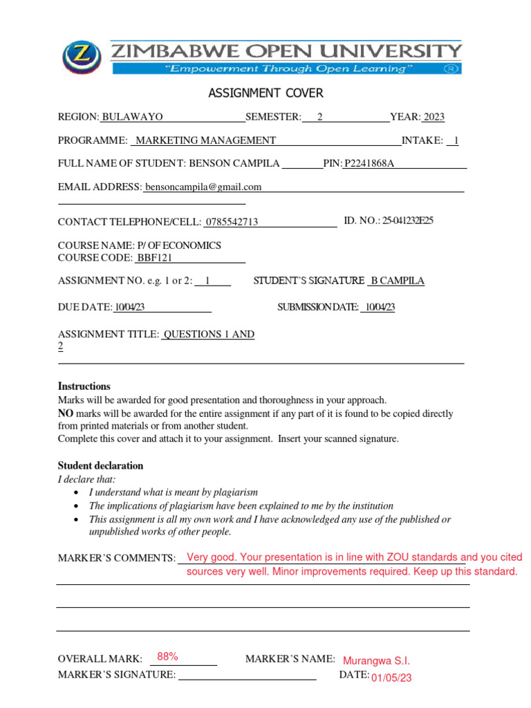 Economics Assignment 1 Final Draft | PDF | Perfect Competition | Average Cost