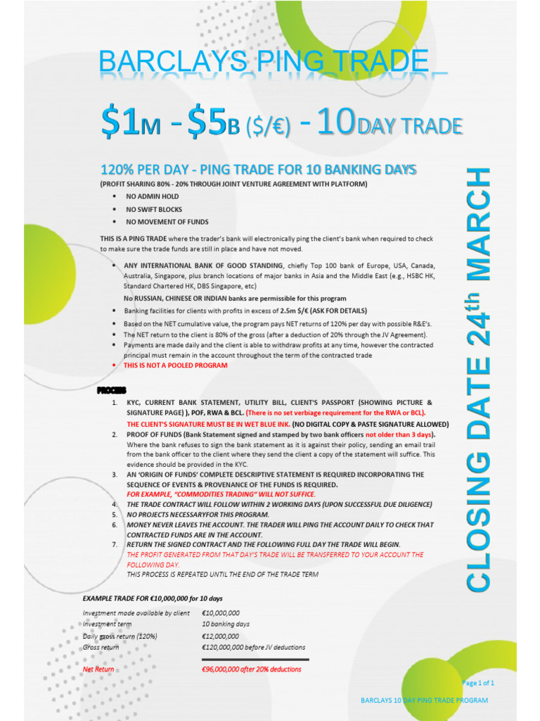 Barclays Ping Trade | PDF | Banks | Trade
