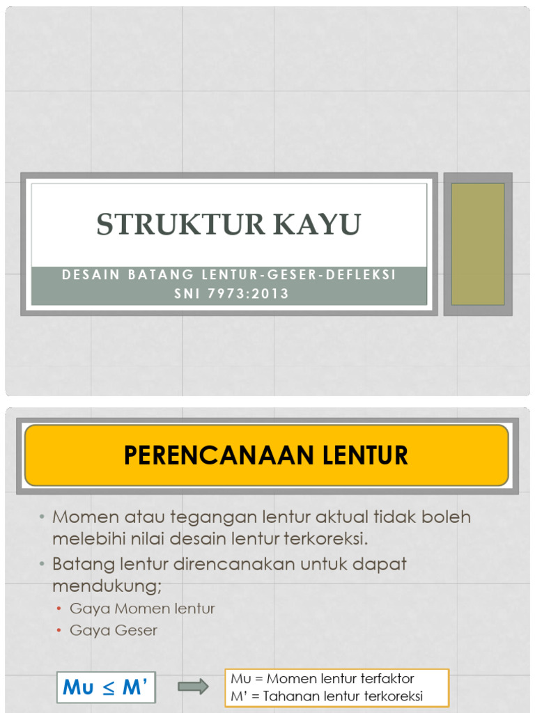 Desain Batang Lentur Kayu SNI 7973:2013 | PDF