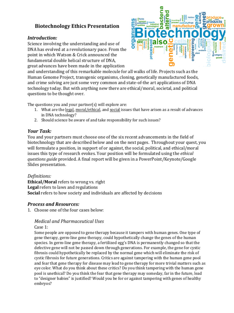 Biotech Ethics Project 23-24 | PDF | Cloning | Embryo