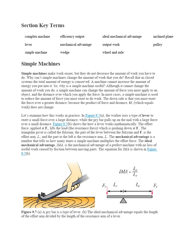 Section Key Terms | PDF | Lever | Machines