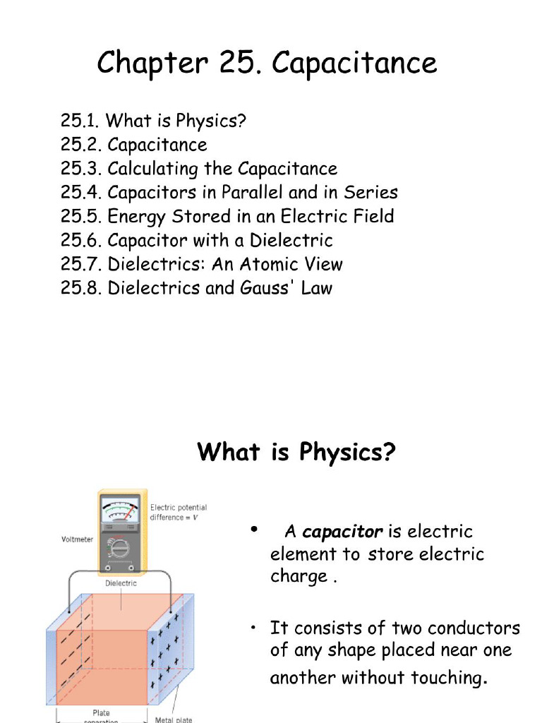 Chapter 25 Capacitance PDF | PDF