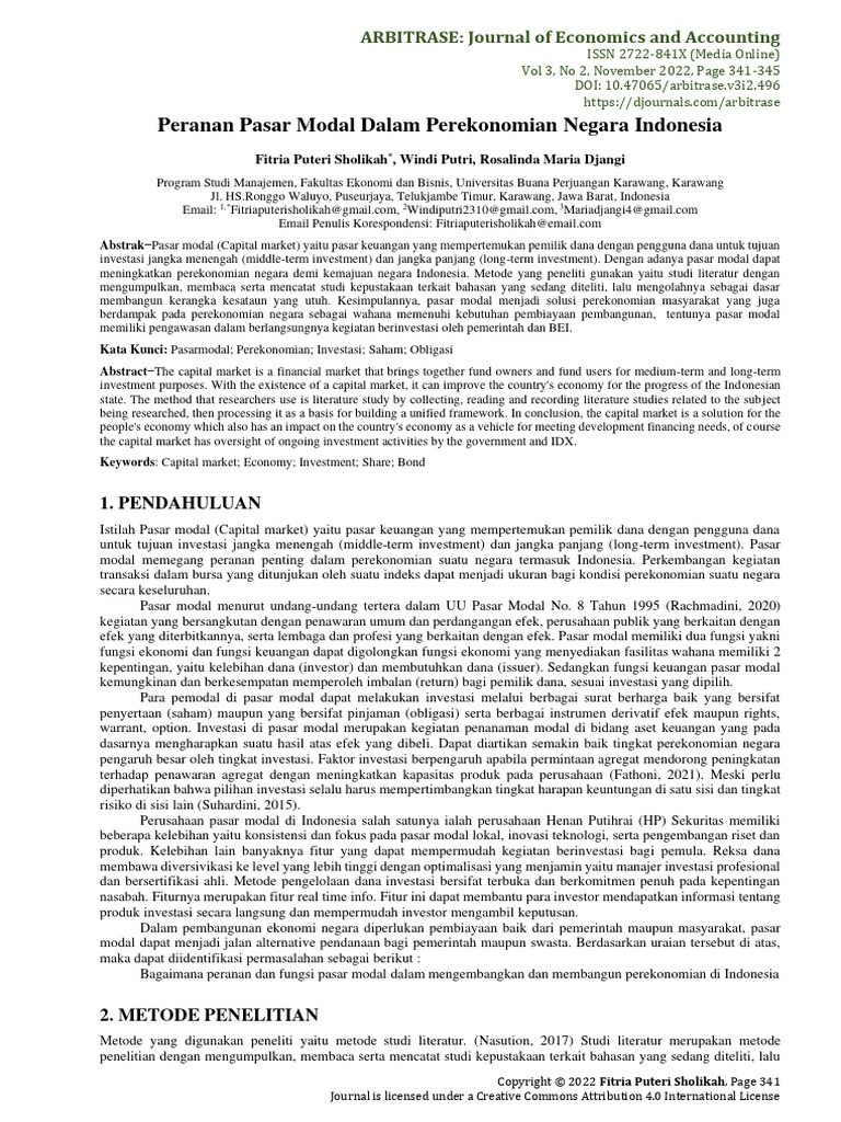 Sholikah - Fungsi Dan Manfaat Pasar Modal | PDF | Bisnis