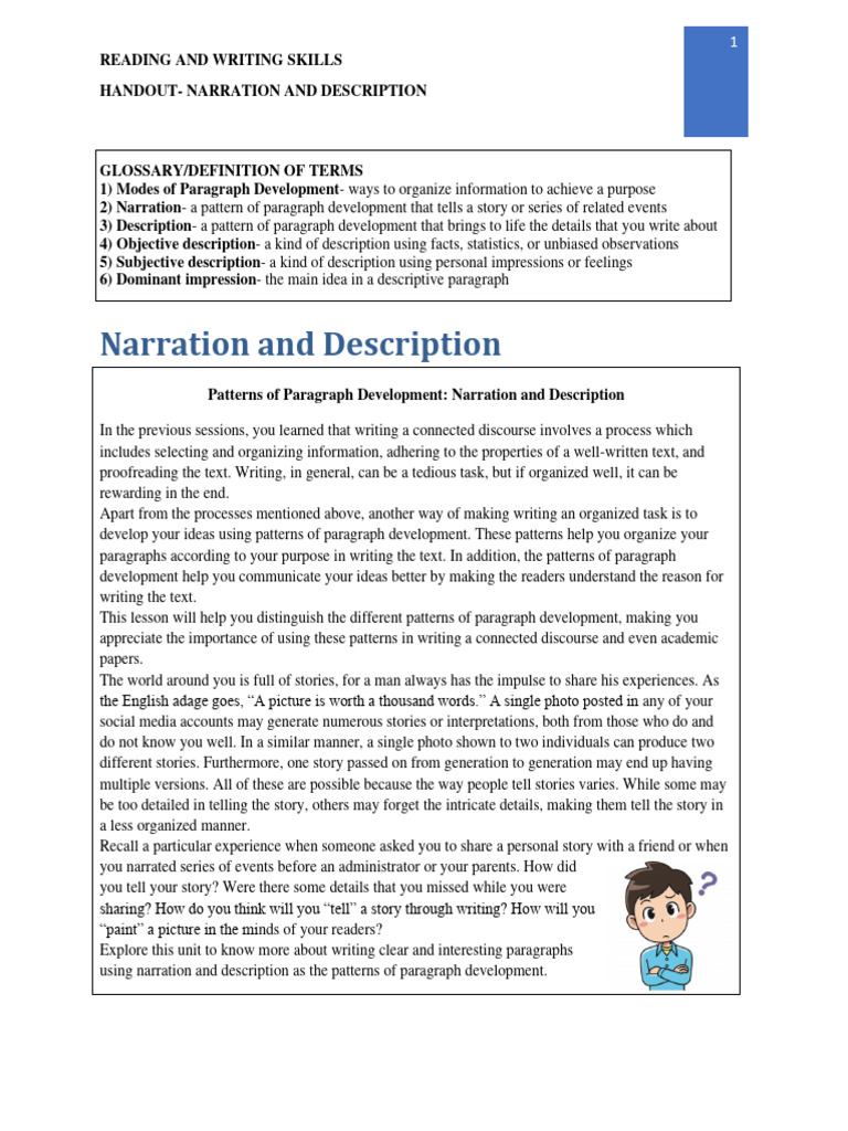 Lesson 4 Narration and Description 1 | Download Free PDF | Narrative | Narration