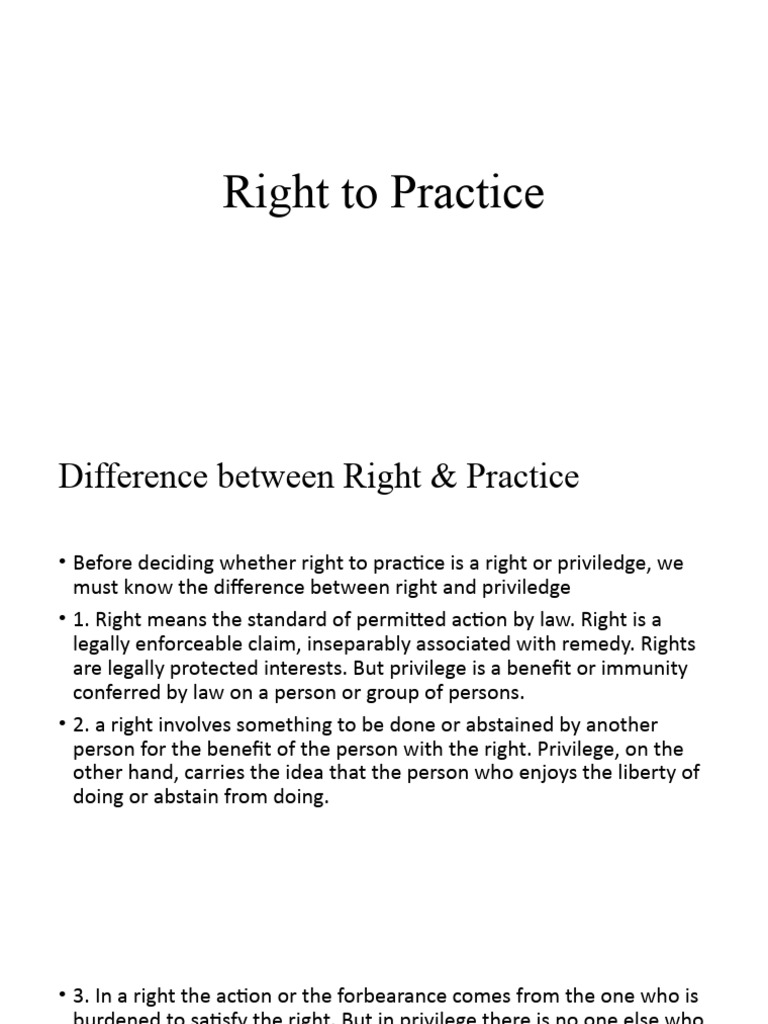 Right vs. Privilege in Legal Practice | PDF