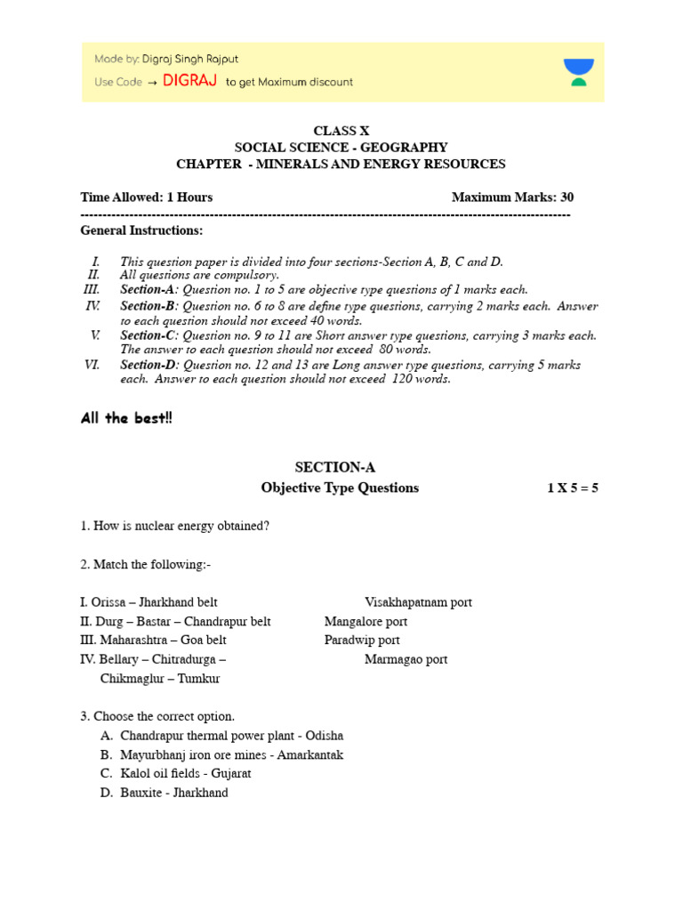 Minerals and Energy Resources Day 18 | PDF | Minerals | Ore