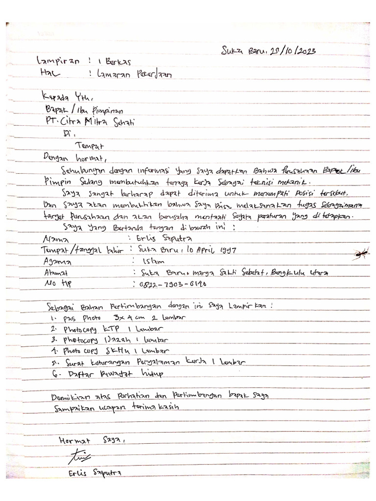 Berkas Lamaran | PDF