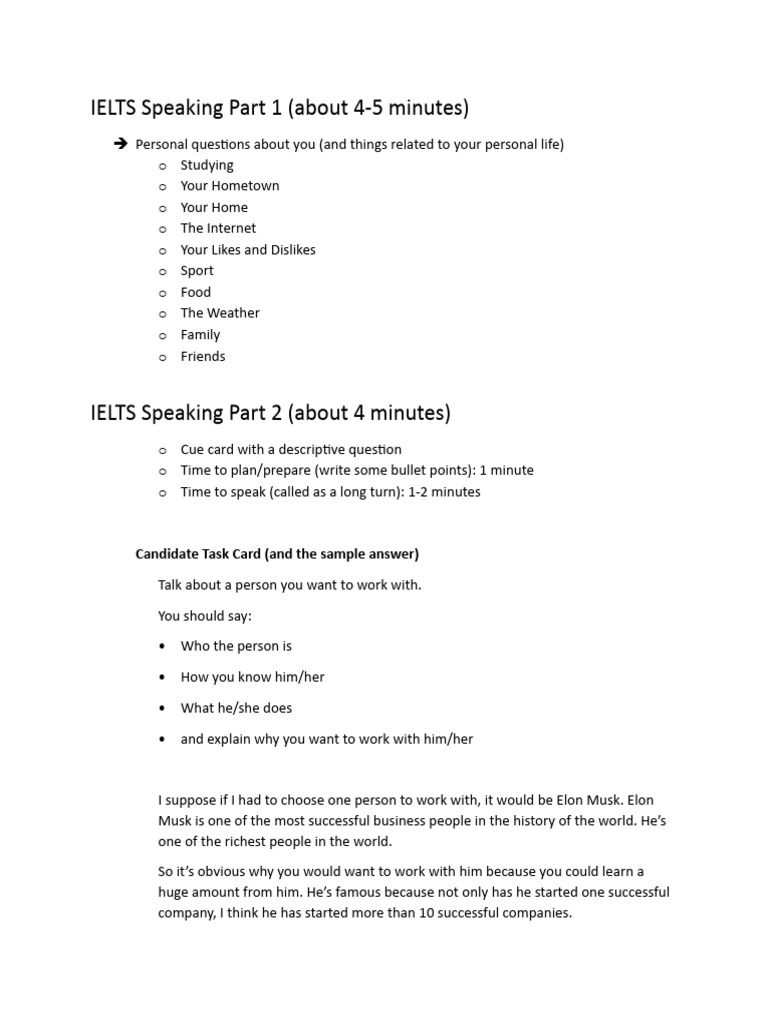 IELTS Speaking Part 1-2-3 | PDF