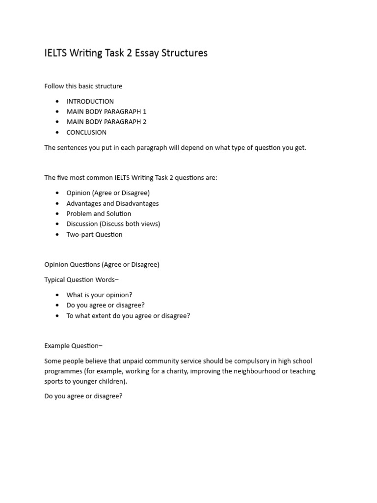 IELTS Writing Task 2 Essay Structures and Samples | PDF | Plagiarism ...