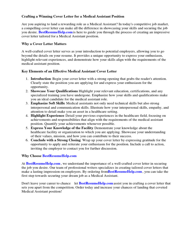 Medical Assistant Cover Letter Guide | PDF | Résumé