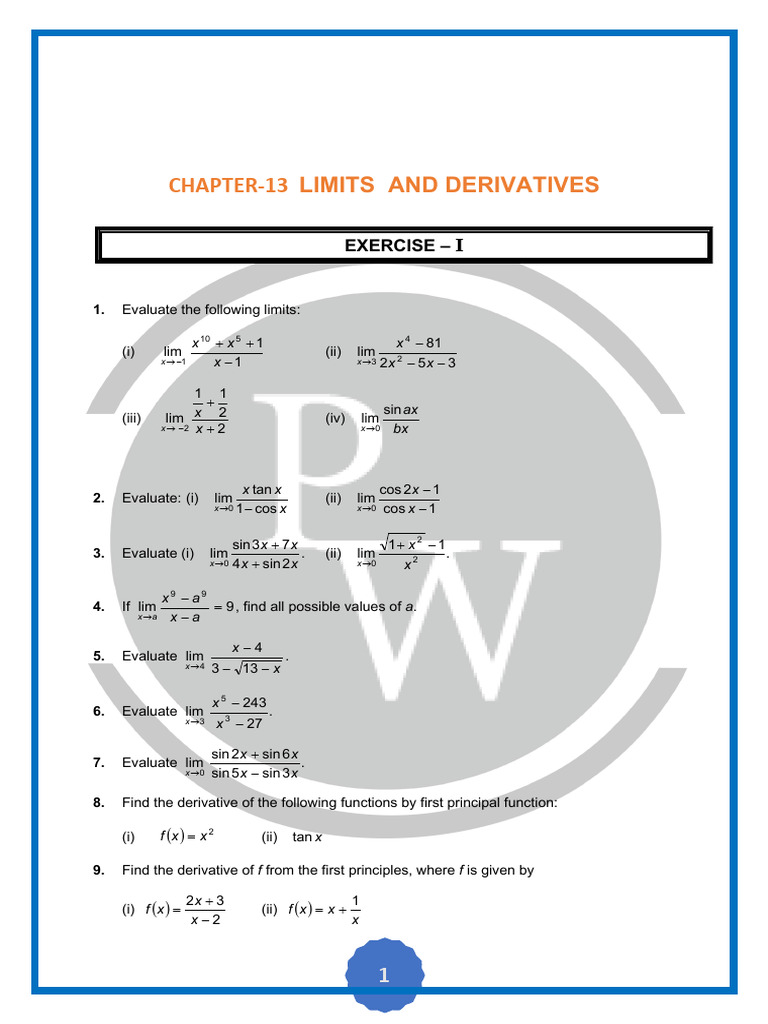 Limits and Derivatives Class 11 Cbse | PDF | Functions And Mappings | Mathematical Relations