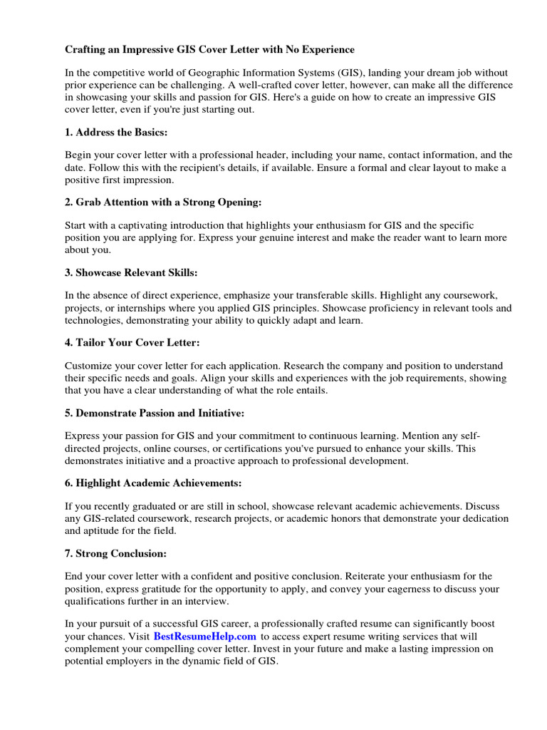 Gis Cover Letter With No Experience | PDF | Geographic Information System | Esri