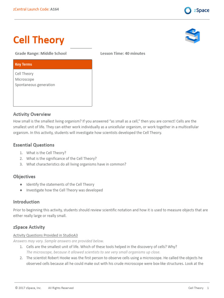 Cell_Theory | PDF | Cell (Biology) | Biology