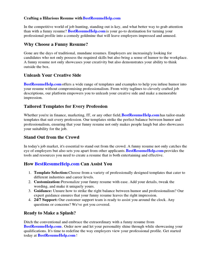 Funny Resume | PDF | Résumé