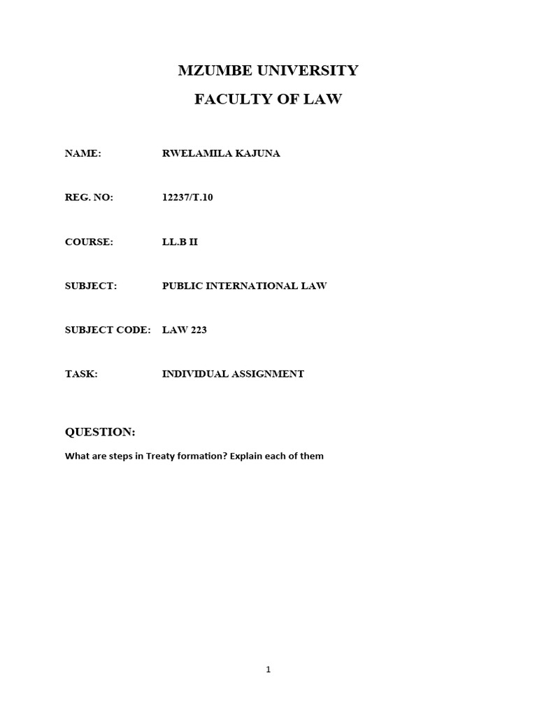 Steps in Treaty Formation | PDF | Treaty | Ratification