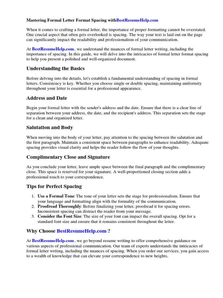Formal Letter Format Spacing | PDF | Communication | Information