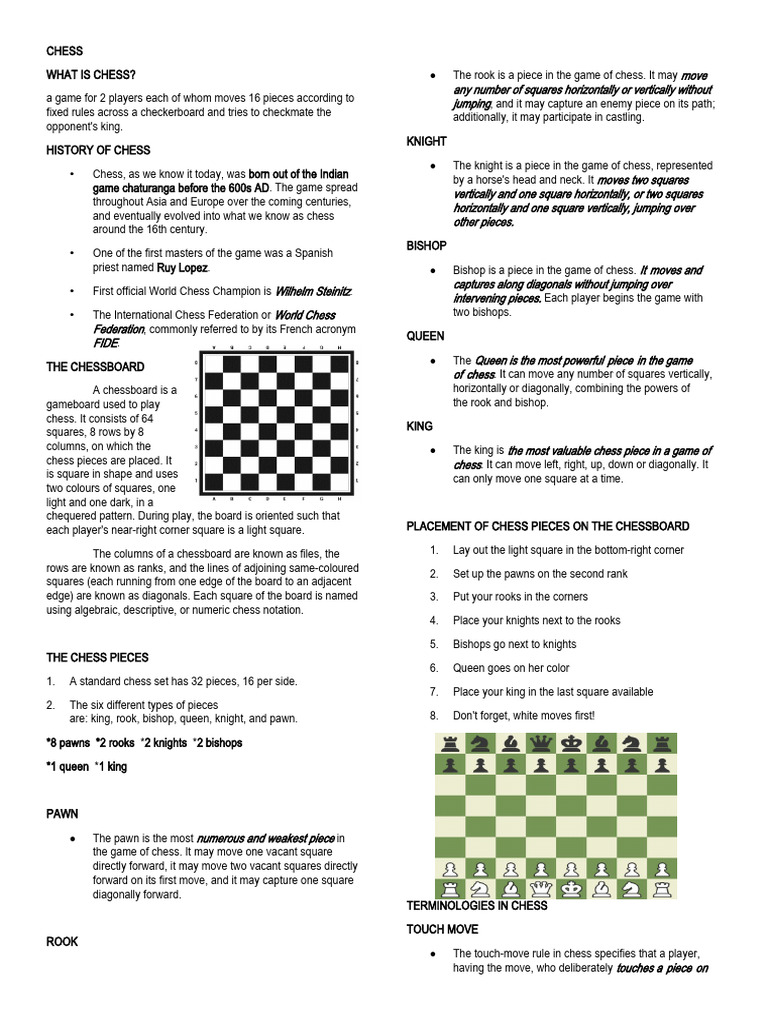 CHESS | PDF | Chess | Abstract Strategy Games