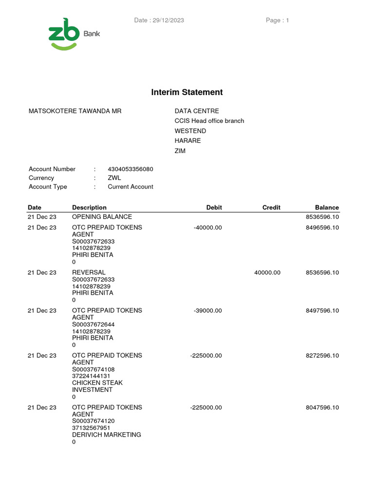 Interim Statement: Date: 29/12/2023 | PDF | Financial Technology ...