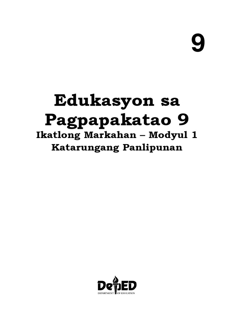 Edukasyon Sa Pagpapakatao 9: Ikatlong Markahan - Modyul 1 Katarungang Panlipunan | PDF