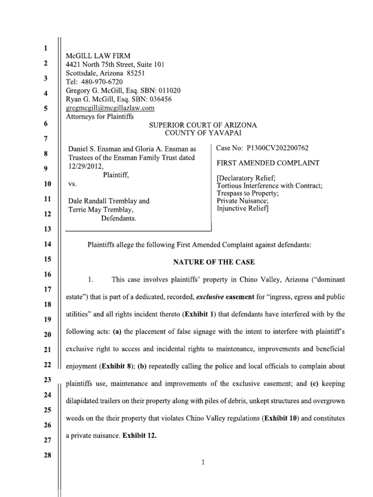 1st Amended Complaint-Ensmans | PDF