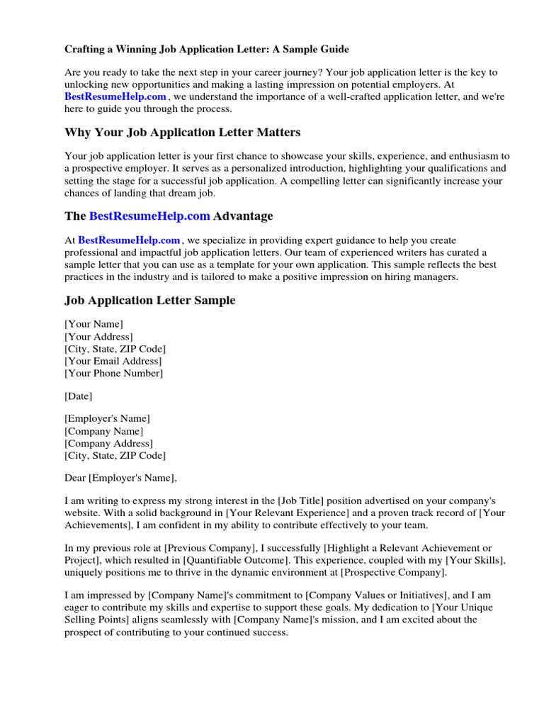 Sample Bank Job Application Letter | PDF